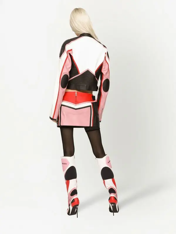 Dolce & Gabbana Colour-block Lambskin Miniskirt