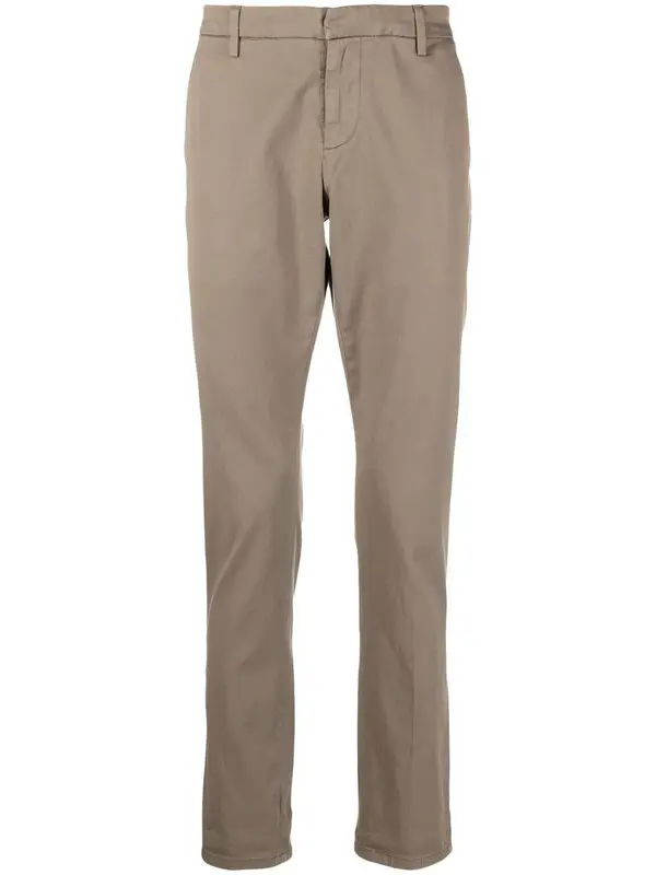 DONDUP Mid-rise Cropped Chinos In Sand Beige - Neutrals