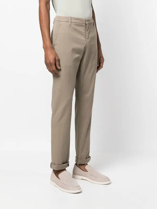 DONDUP Mid-rise Cropped Chinos In Sand Beige - Neutrals