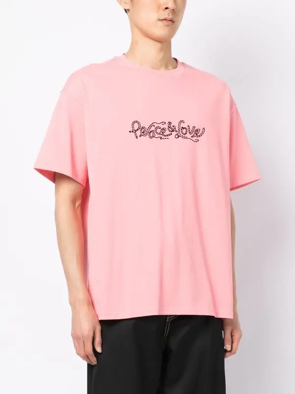 FIVE CM Embroidered-slogan Short-sleeve T-shirt