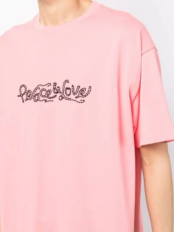 FIVE CM Embroidered-slogan Short-sleeve T-shirt