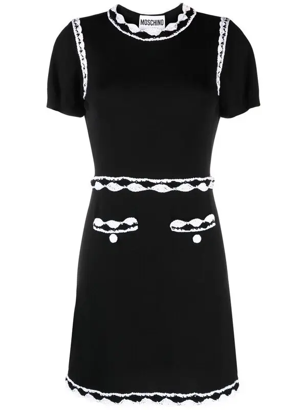Moschino Lace-trim Knit Mini Dress