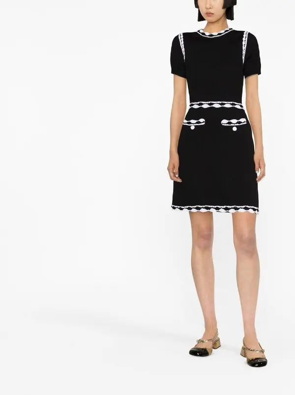 Moschino Lace-trim Knit Mini Dress