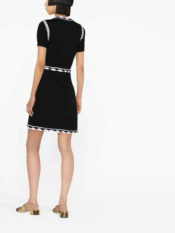 Moschino Lace-trim Knit Mini Dress
