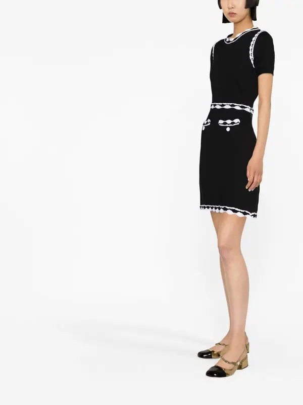 Moschino Lace-trim Knit Mini Dress