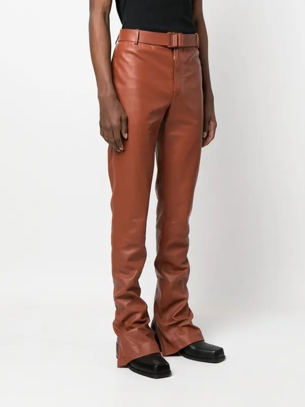 Off-White Lea Buckled Leather Trousers