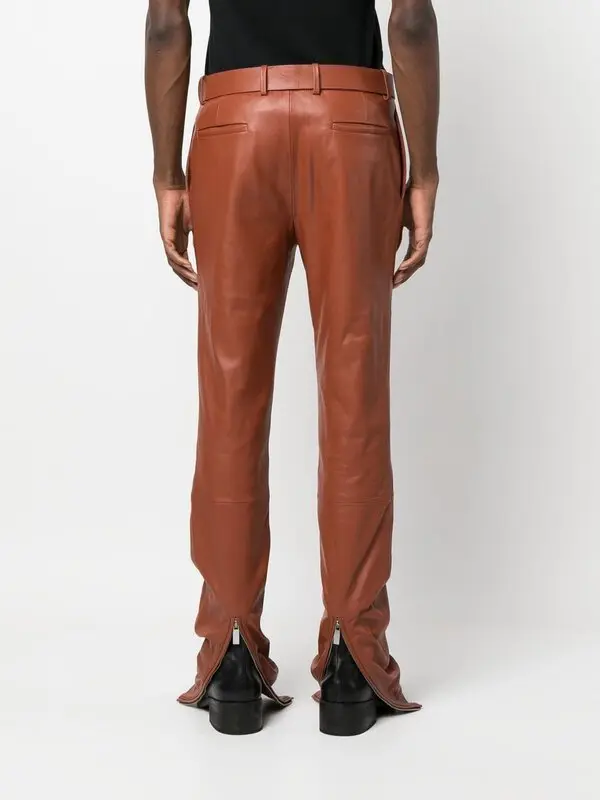 Off-White Lea Buckled Leather Trousers