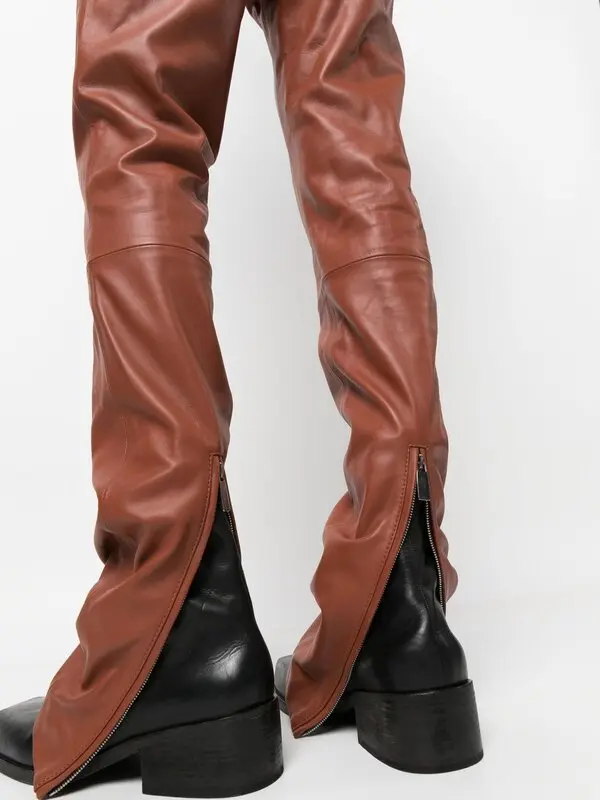 Off-White Lea Buckled Leather Trousers