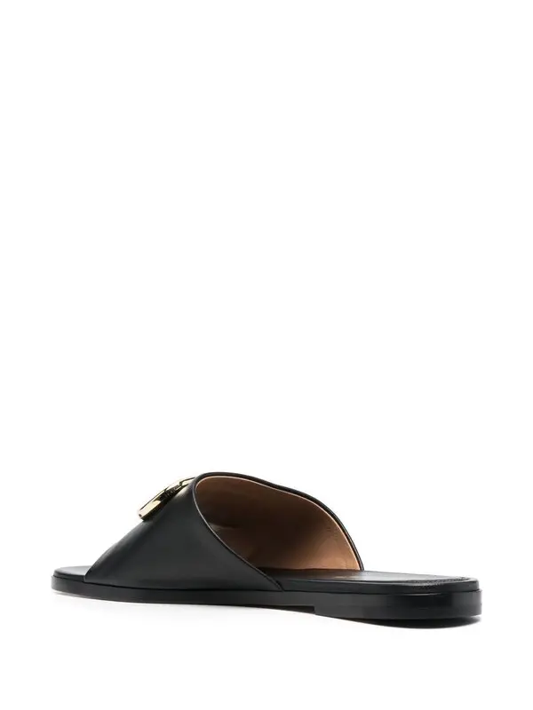 Off-White Paperclip Leather Sandals - Black