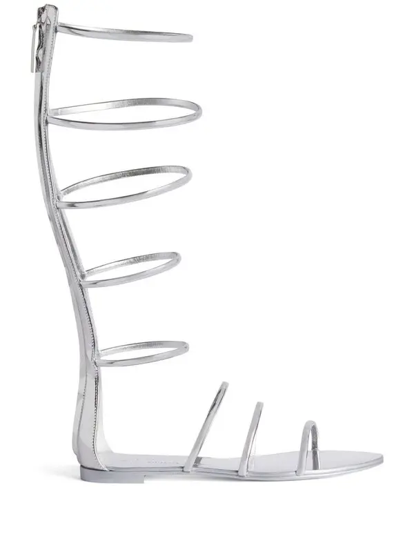GIUSEPPE ZANOTTI Super Intrigo Gladiator Sandals - Silver