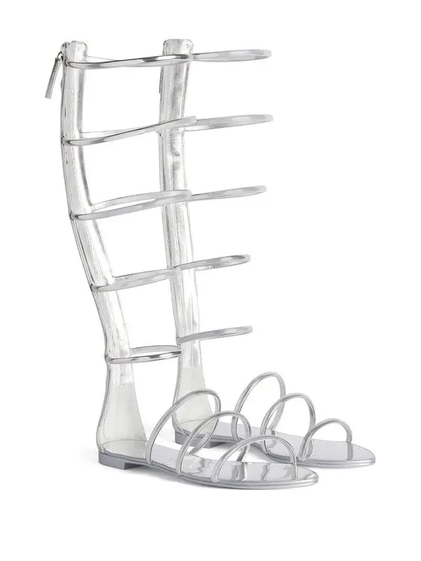 GIUSEPPE ZANOTTI Super Intrigo Gladiator Sandals - Silver