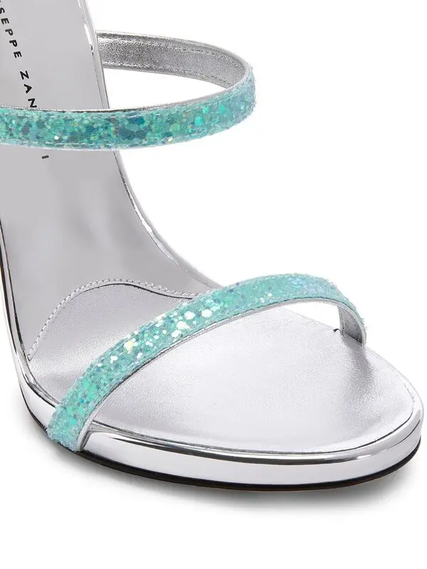 GIUSEPPE ZANOTTI Harmony Glitter Strappy Sandals - Green