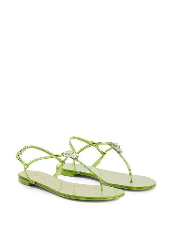 GIUSEPPE ZANOTTI Alphonsine Thong Sandals - Green