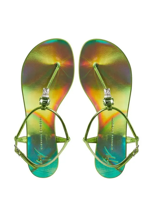 GIUSEPPE ZANOTTI Alphonsine Thong Sandals - Green