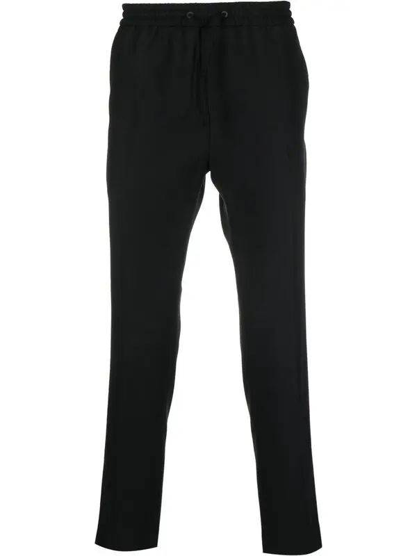 Calvin Klein Drawstring-waist Straight-leg Trousers - Black