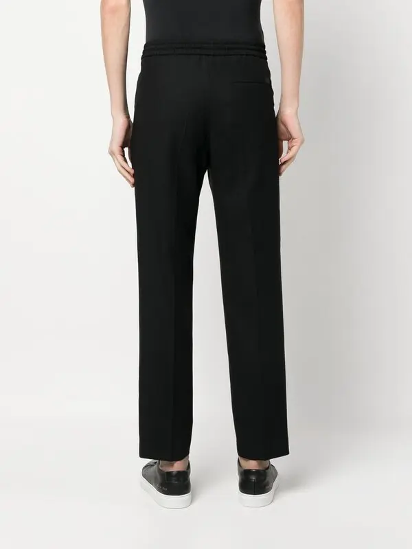 Calvin Klein Drawstring-waist Straight-leg Trousers - Black