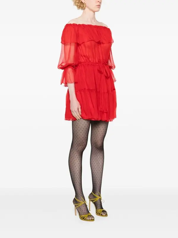 Gucci Off-shoulder Silk Minidress