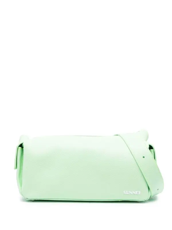Sunnei Labauletto Leather Shoulder Bag - Green