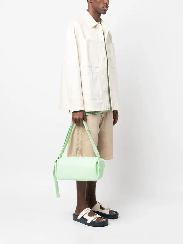 Sunnei Labauletto Leather Shoulder Bag - Green