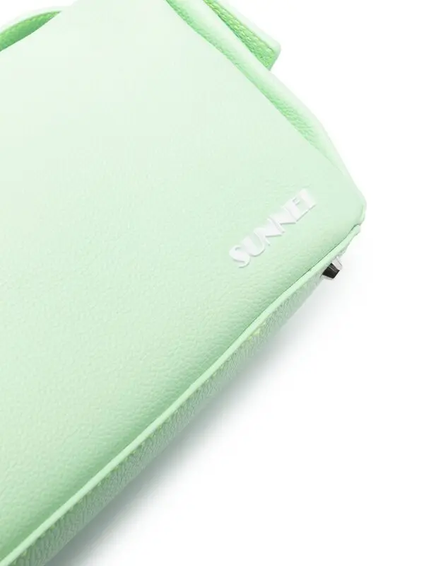 Sunnei Labauletto Leather Shoulder Bag - Green