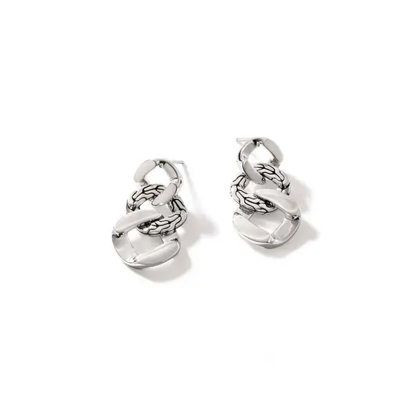 John Hardy Curb Drop Earrings
