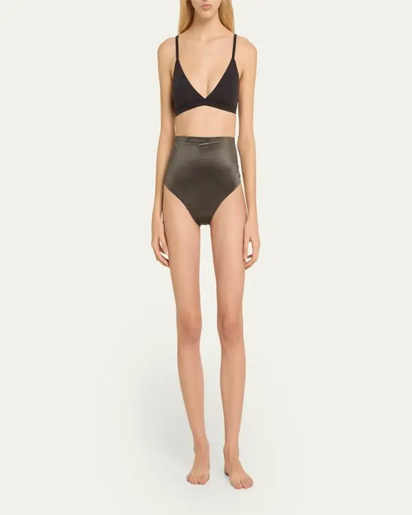 Spanx High-rise Shaping Satin Thong - Silver Moon