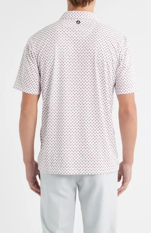 SWANNIES Hazelwood Modern Fit Foulard Print Performance Golf Polo - Maroon