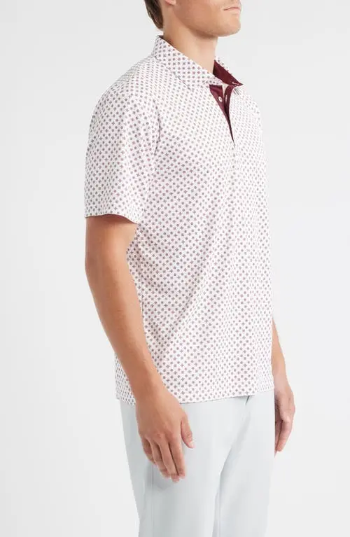 SWANNIES Hazelwood Modern Fit Foulard Print Performance Golf Polo - Maroon