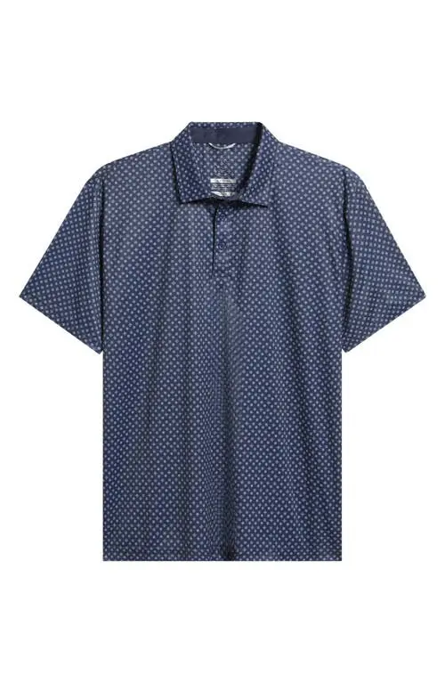 SWANNIES Hazelwood Modern Fit Foulard Print Performance Golf Polo - Navy