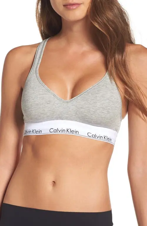 Calvin Klein Modern Collection Cotton Blend Padded Bralette - Grey Heather