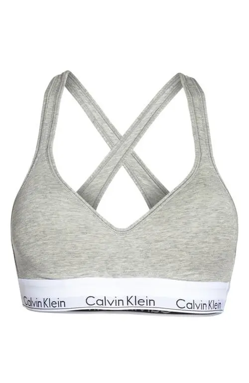 Calvin Klein Modern Collection Cotton Blend Padded Bralette - Grey Heather