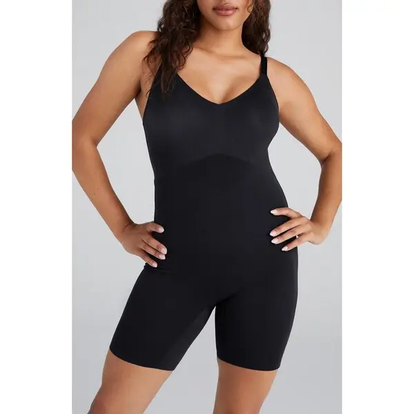 HONEYLOVE Superpower Mid Thigh Bodysuit - Vamp
