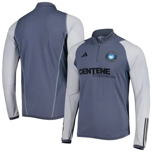 Adidas Charlotte Fc 2023 On-field Aeroready Quarter-zip Training Top - Gray