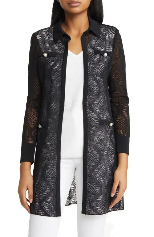 Ming Wang Sheer Lace Jacket