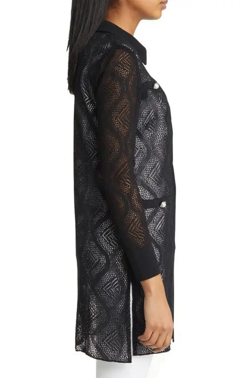 Ming Wang Sheer Lace Jacket