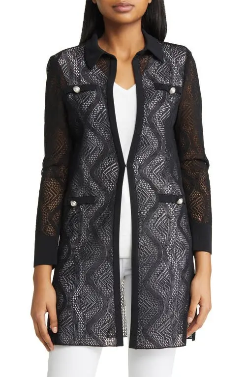 Ming Wang Sheer Lace Jacket