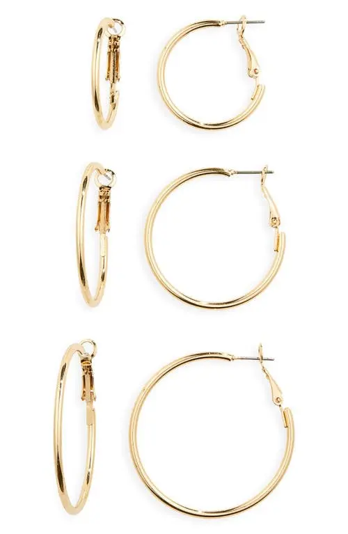 Bp. Set Of 3 Hoop Earrings - Gold