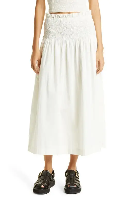 Sea Willa Smock Waist Cotton Skirt