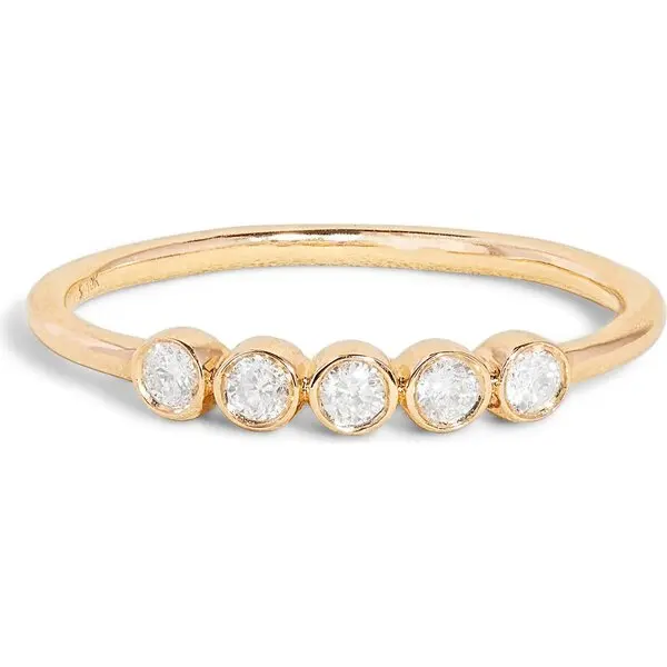 STONE AND STRAND Bezel Diamond Line Ring - 10k Yellow Gold/white Diamond