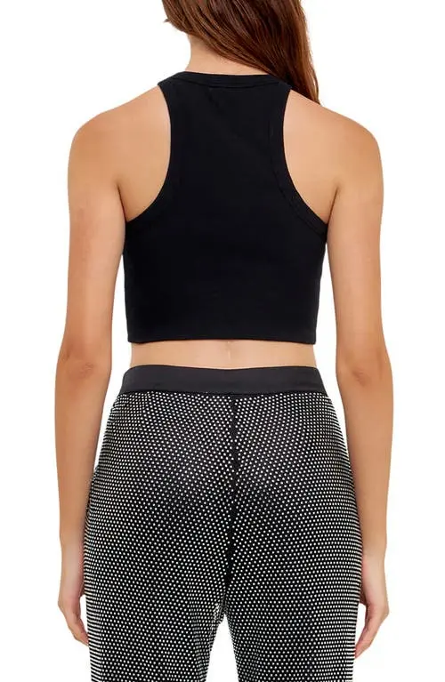 GREY LAB Racerback Crop Tank - Black