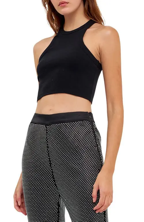GREY LAB Racerback Crop Tank - Black