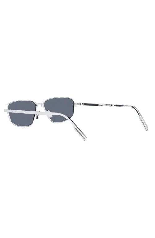 Dior 90 S1u 57mm Pilot Sunglasses - Shiny Palladium/blu Mirror