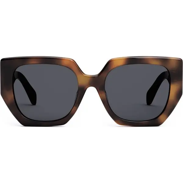 Celine Triomphe 55mm Butterfly Sunglasses - Blonde Havana / Smoke