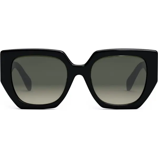 Celine Triomphe 55mm Butterfly Sunglasses - Shiny Black/gradient Brown