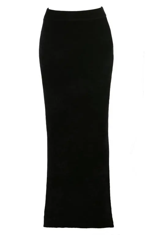 House Of Cb Rene Chenille Maxi Skirt - Black
