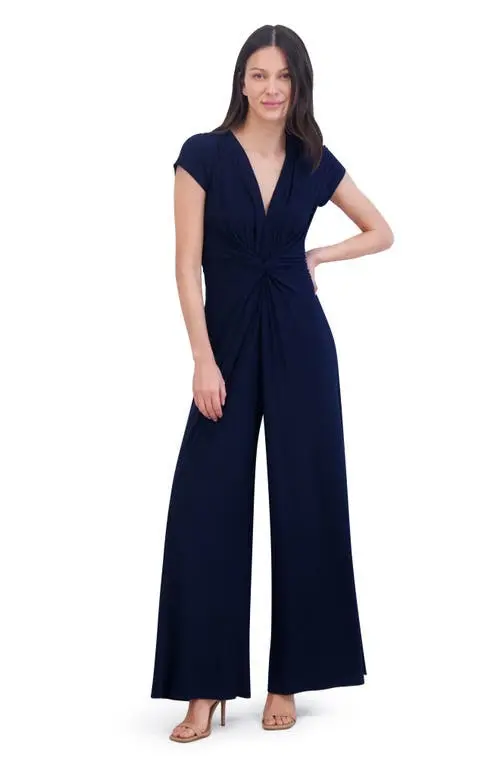 Vince Camuto Twist Front Jersey Jumpsuit - Navy