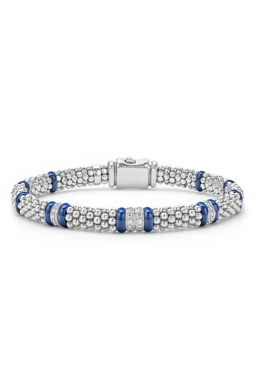 Lagos Caviar Diamond And Ceramic Station Rope Bracelet - Marine
