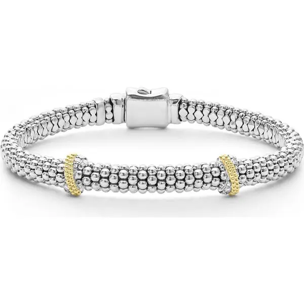 Lagos Caviar Luxe Diamond Station Rope Bracelet - Gold