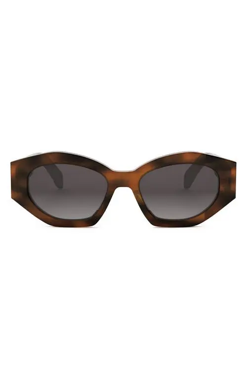 Celine Triomphe 54mm Cat Eye Sunglasses - Blonde Havana / Gradient Brown
