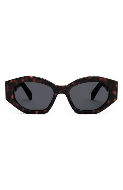 Celine Triomphe 54mm Cat Eye Sunglasses - Dark Havana/smoke